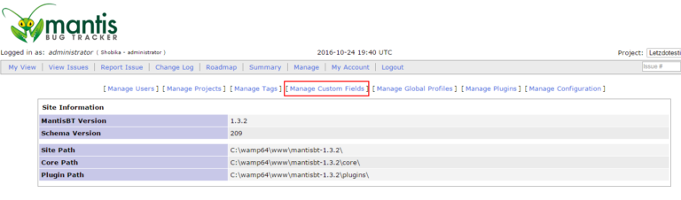 How to create a Custom Field in MantisBT? - Letzdotesting